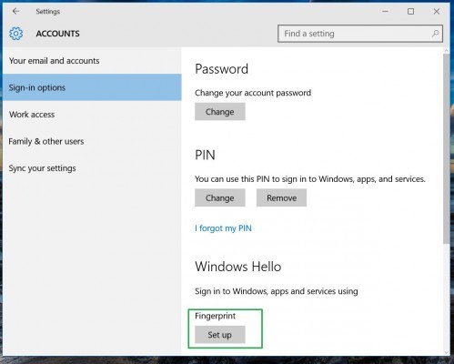 Setup fingerprint sign in under Windows Hello in Windows 10 – IT Solver ...
